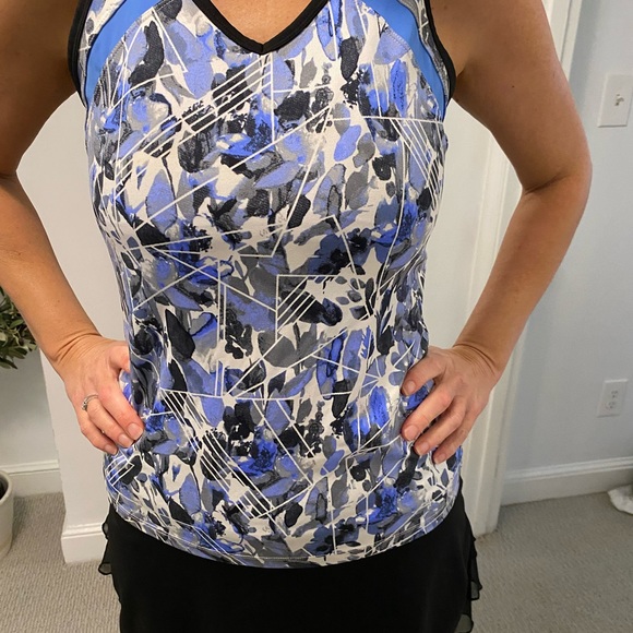 Tail | Tops | Tail Tennis Tank Black And Purple Print Medium | Poshmark